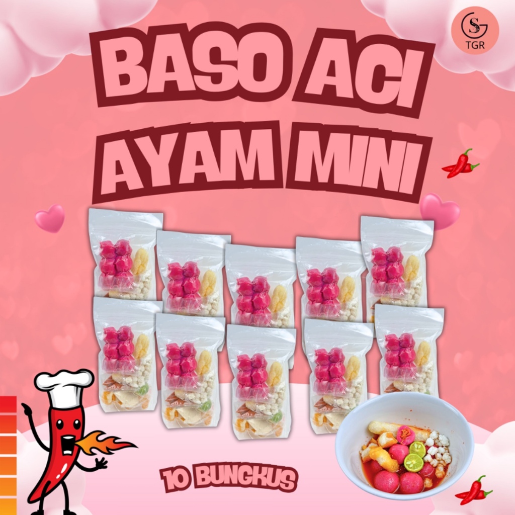 Jual BASO ACI ISI AYAM MINI PINK 10 BKS | Shopee Indonesia