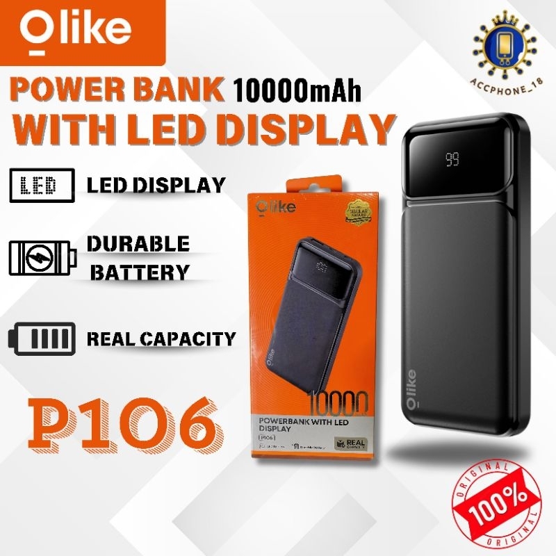 Jual OLIKE P106 Power Bank 10000mAh With LED Display 2A | Shopee Indonesia