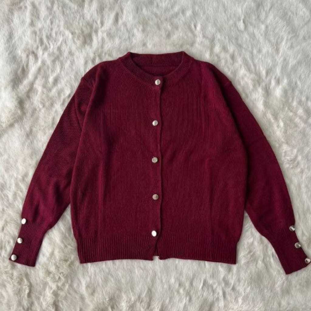Jual STARLA CARDIGAN BASIC KANCING GOLD / KARDIGAN RAJUT WANITA / CARDIGAN KANCING INARA ...