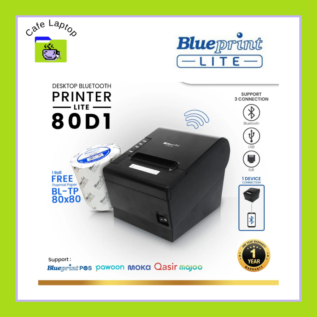 Jual Printer Thermal Kasir BLUEPRINT Lite80D1 USB + Bluetooth + RJ11 ...