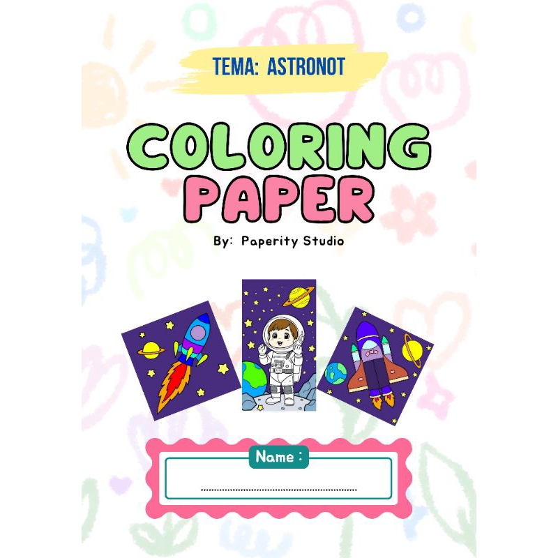 Jual Coloring pages / coloring book / buku mewarnai astronot untuk anak ...