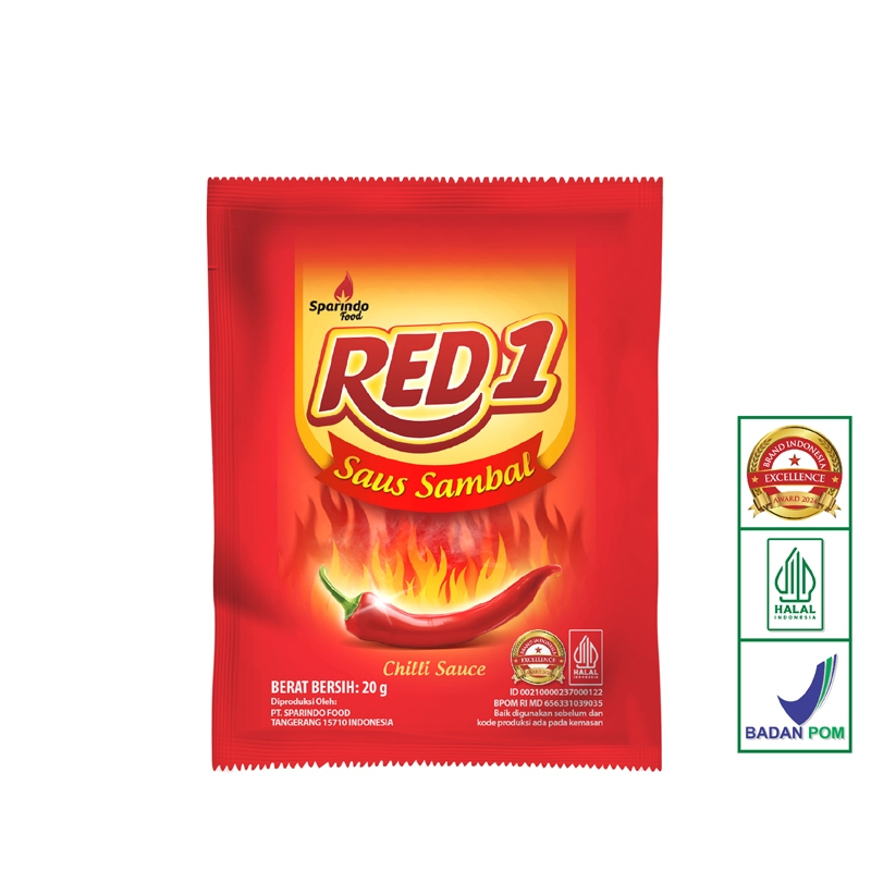 Jual RED1 Saus Sambal 20gr (10x20 g) | Shopee Indonesia