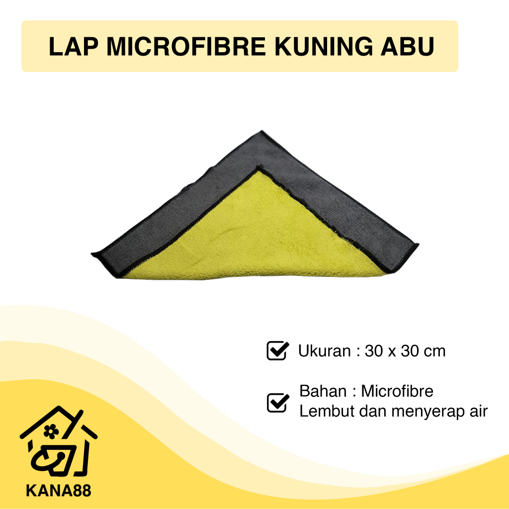 Jual Lap Microfibre Kuning Abu 30 x 30 cm Kain Lap Dapur Ekonomis ...