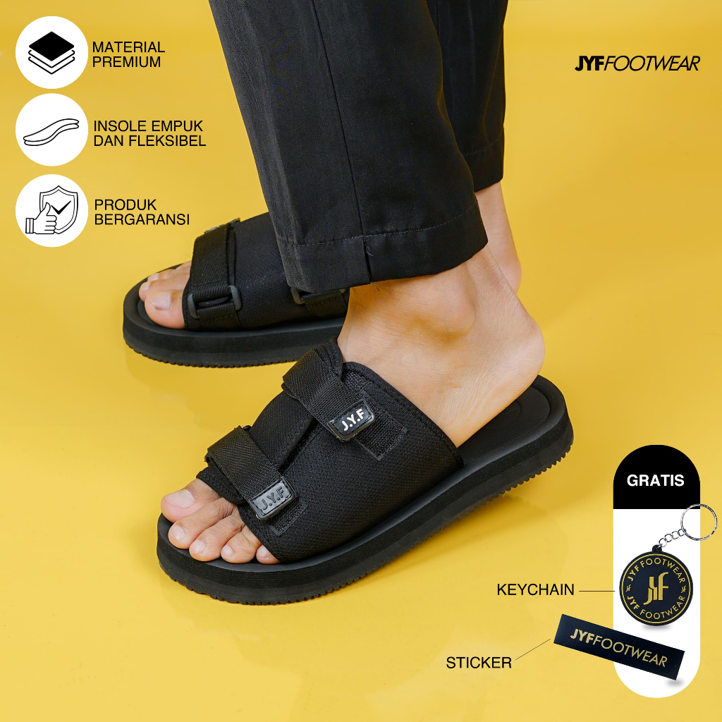 Jual JYF - Sandal Pria Kasual - Morena Black | Shopee Indonesia
