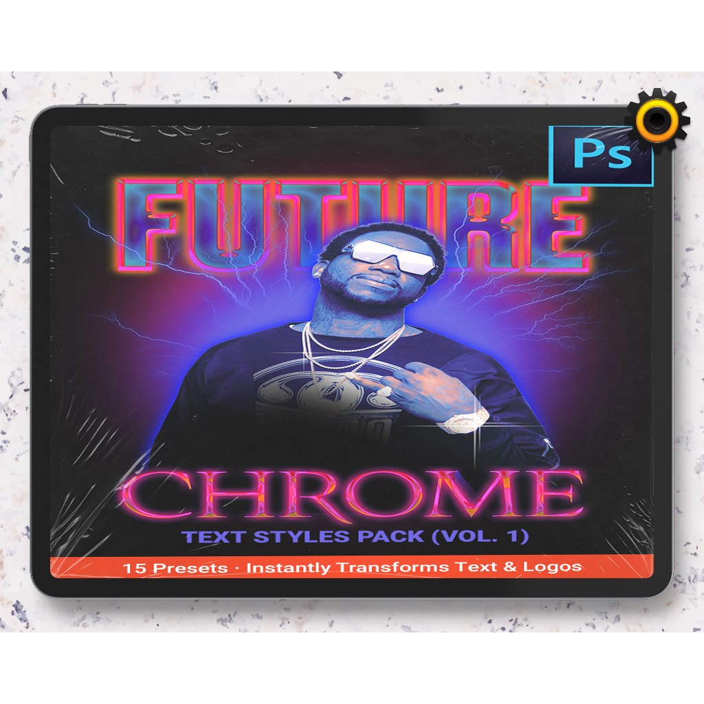 Jual Photoshop Style - Future Chrome Text Styles Pack (Vol 1) | Shopee ...