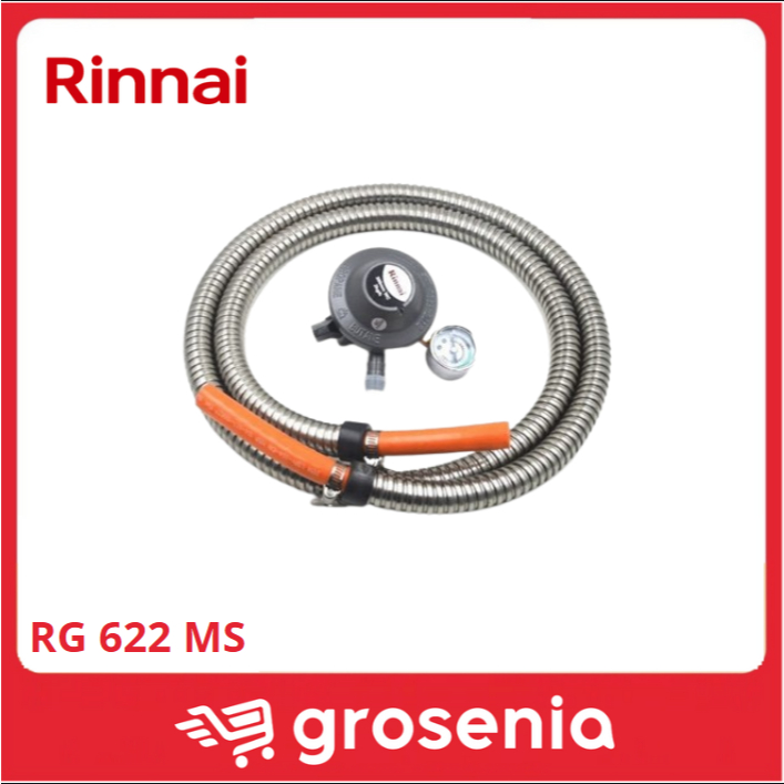 Jual RINNAI Selang + Regulator Gas 1.8 Meter RG-622 MS Rinnai | Shopee ...
