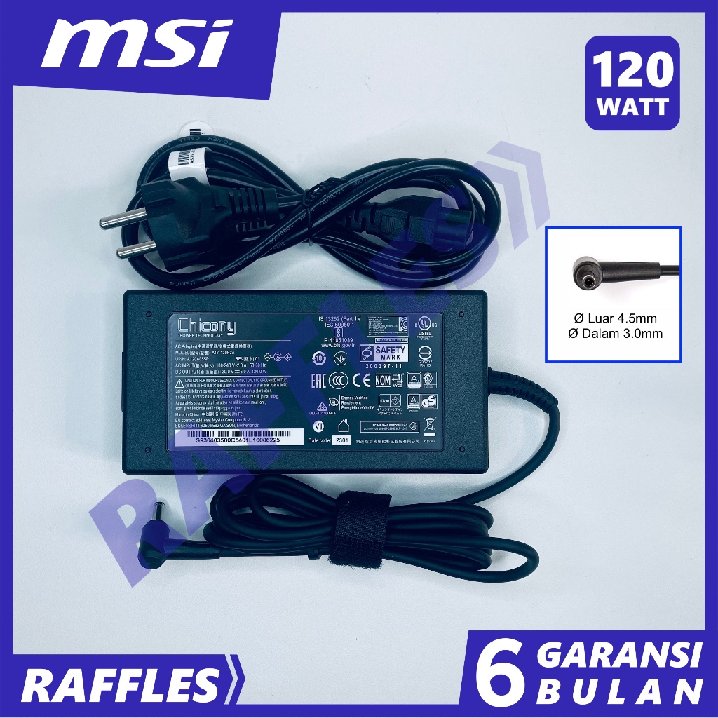 Jual Adaptor Charger MSI Chicony GF63 Thin 10SC 11SC 10UC 10UD 11UC ...