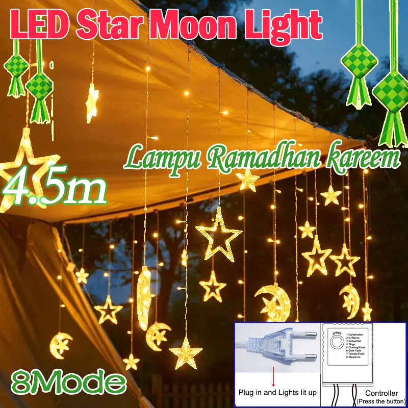 Jual Anbolt Lampu Ramadhan Kareem Lampu Dekorasi 4 Meters 8 Mode Lights ...