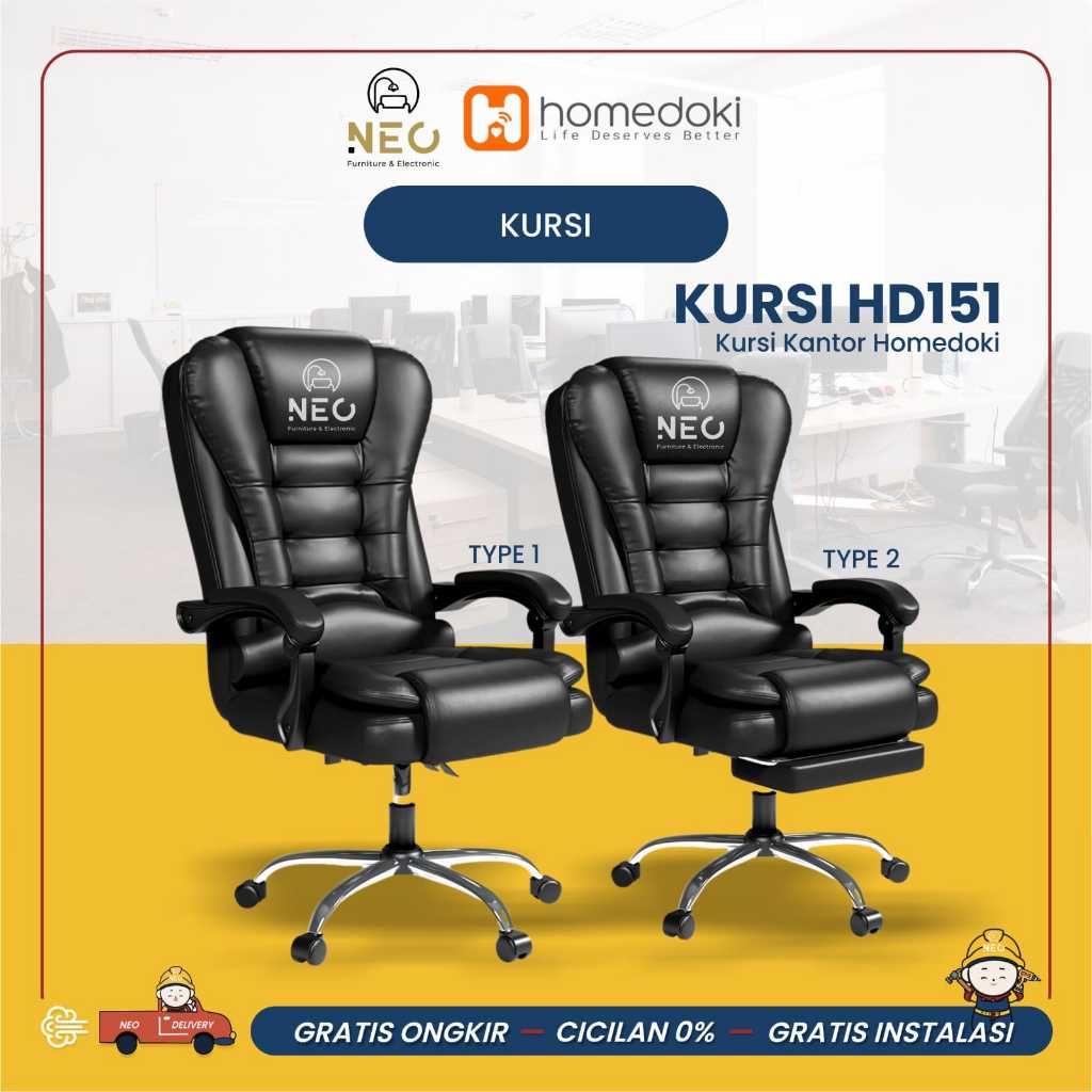 Jual NEO - KURSI KANTOR HD 151 BLACK KURSI DIREKTUR KURSI RECLINER ...