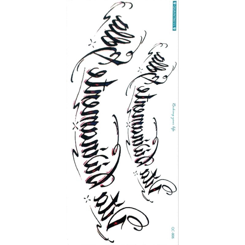 Jual [COD] Tatto Tulisan Latin QC-806 | Tatto Tempel Sementara | Tatto ...