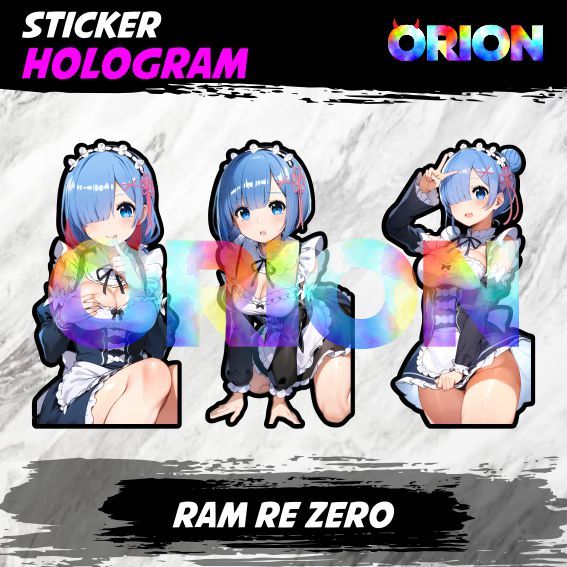 Jual Sticker Hologram Ram Rem Anime Re Zero Lucu tahan air VAR11 lucu ...