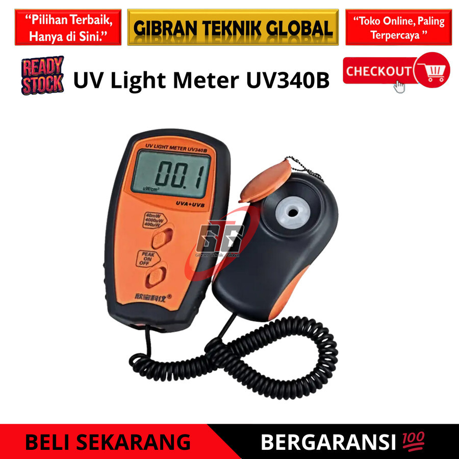 Jual UV Light Meter UV340B UVA UVB Ultraviolet UV A B Detector Tester ...