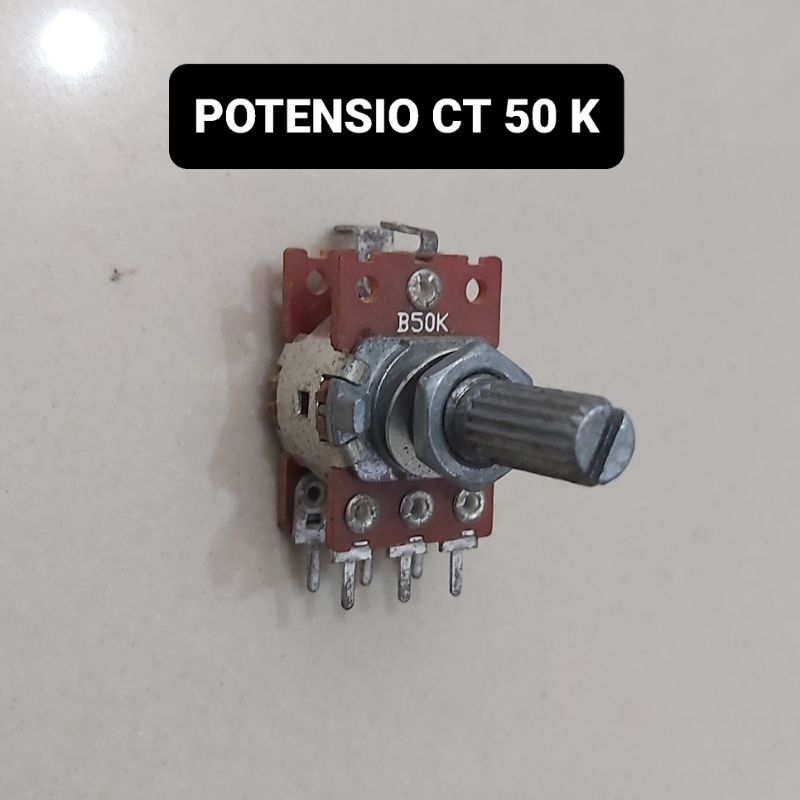 Jual Potensio CT 50K Potensiometer Stereo Linear 50 K B50K | Shopee ...