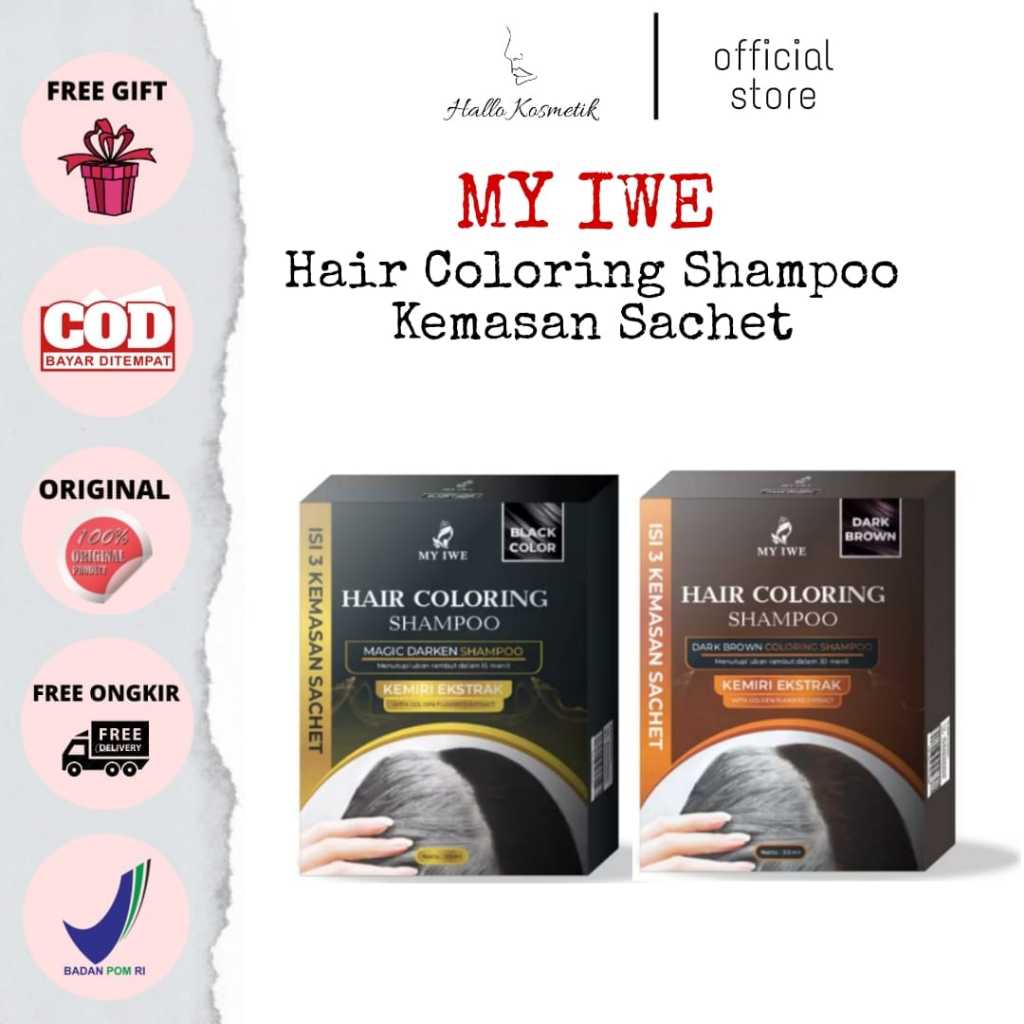 Jual MY IWE Shampoo Penghilang Uban / Penghitam Rambut Uban Original 1 ...