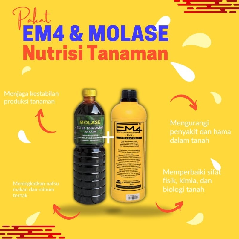 Jual Paket EM4 & Molase tanaman Atau pertanian 100%Asli (1 Liter ...
