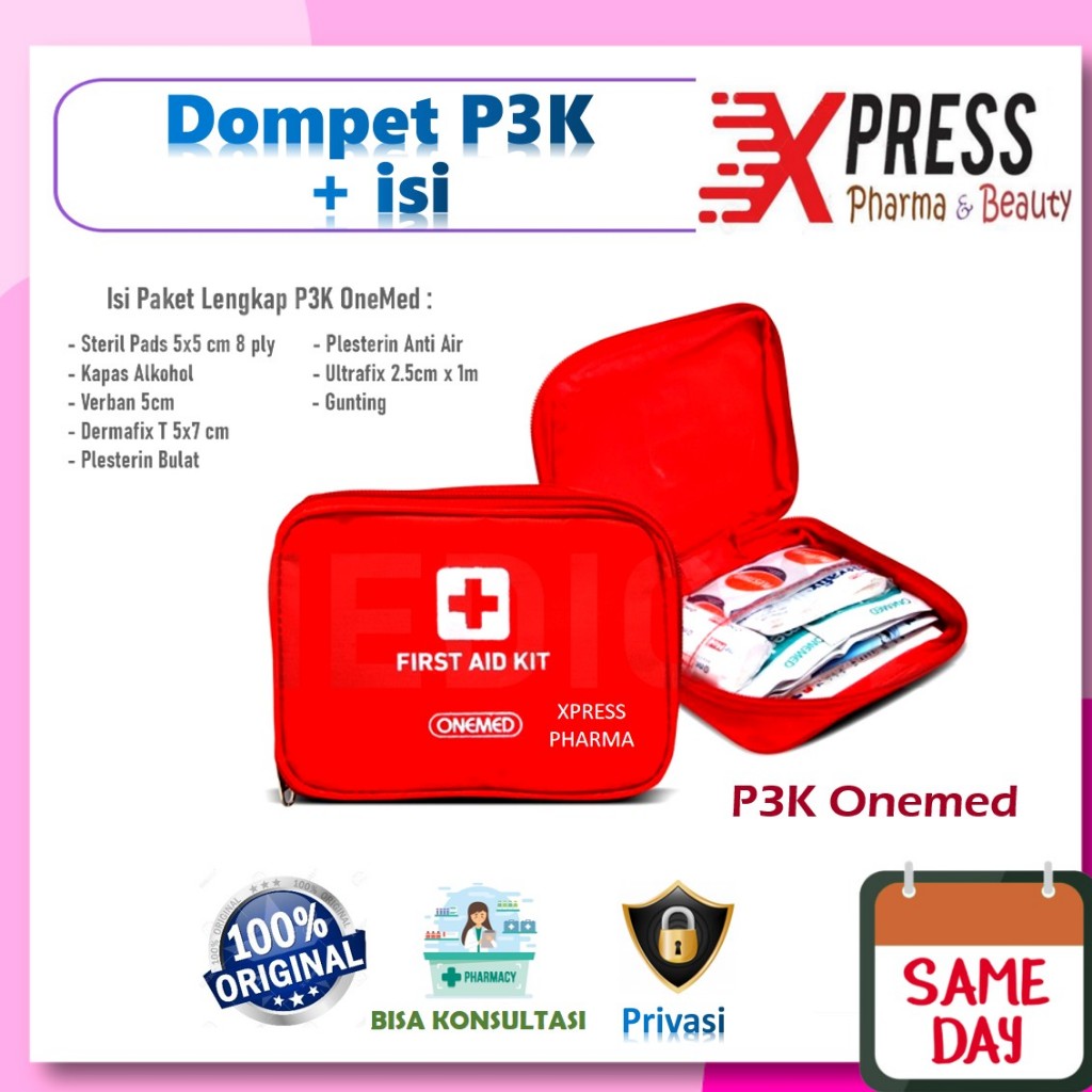 Jual XPRESS ! TAS P3K Merah Lengkap First Aid Emergency Kit Bag Dompet ...