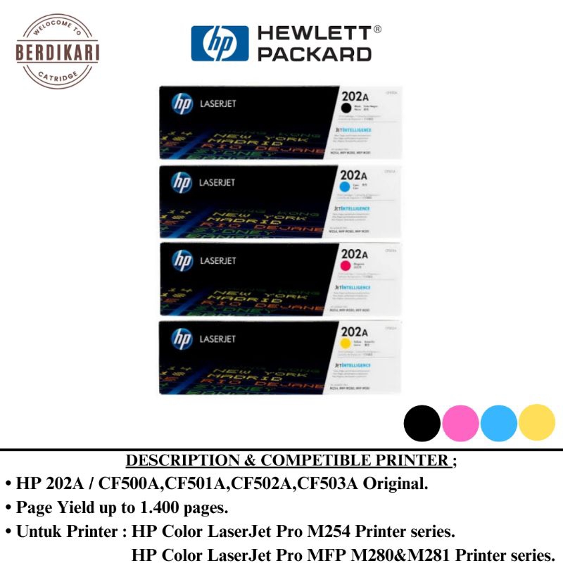 Jual Paketan HP 202A Original Cartridge ( CF500A // CF501A // CF502A ...