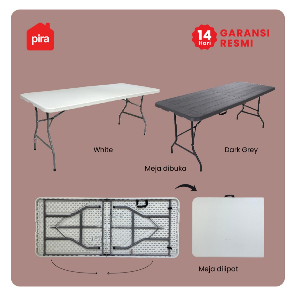 Jual Pira - Folda FT180 WH Meja Serbaguna / Meja Lipat Outdoor / Meja ...