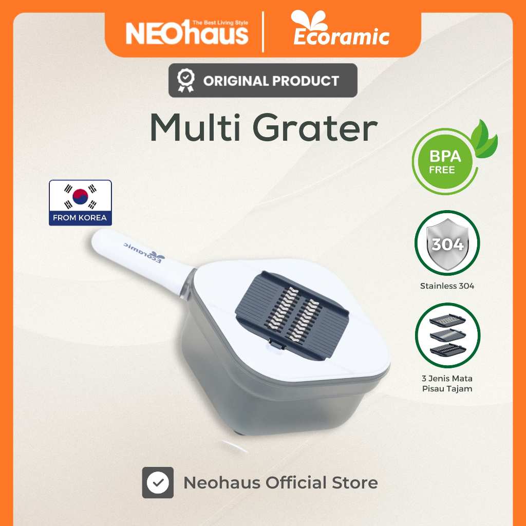 Jual ECORAMIC MULTI GRATER SET - Alat Iris Potong 3 Pisau | Shopee ...