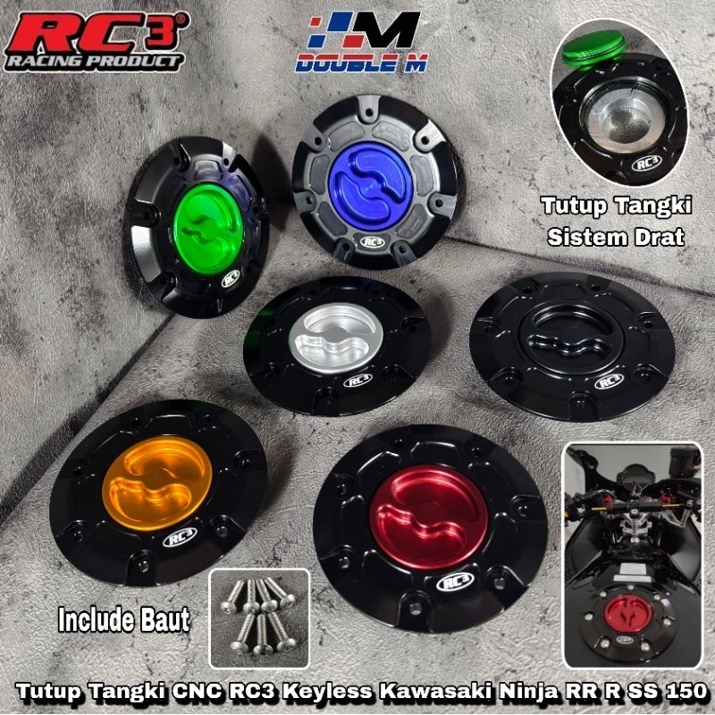Jual Tutup Tangki Fuel Cap RC3 CNC Keyless Kawasaki Ninja R RR SS ZX 150 | Shopee Indonesia