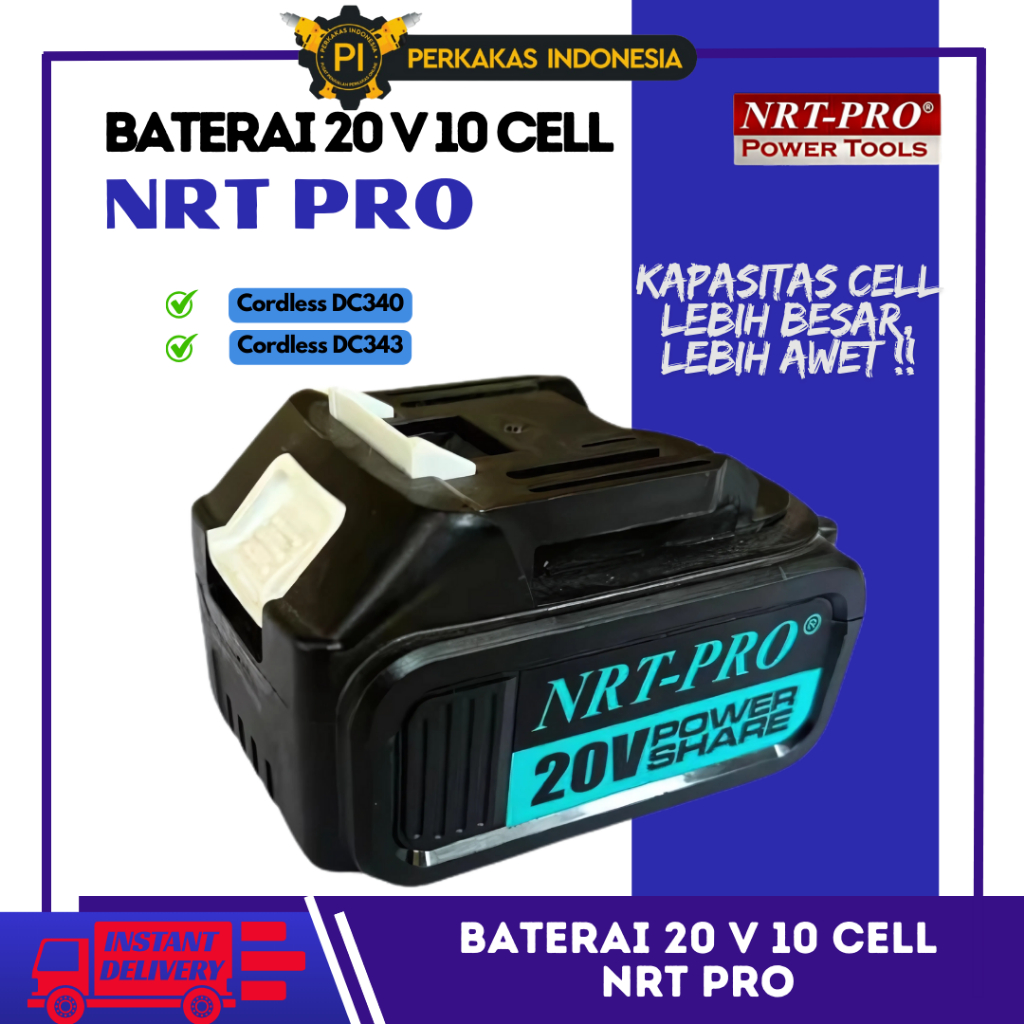 Jual Battery 20v 2Ah 10 Cell Baterai NRT PRO 4A 2000 mAh Tipe LXT Power ...