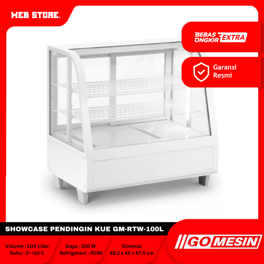 Jual Kulkas Pendingin Makanan Roti Kue GM-RTW-100L Showcase Cake ...