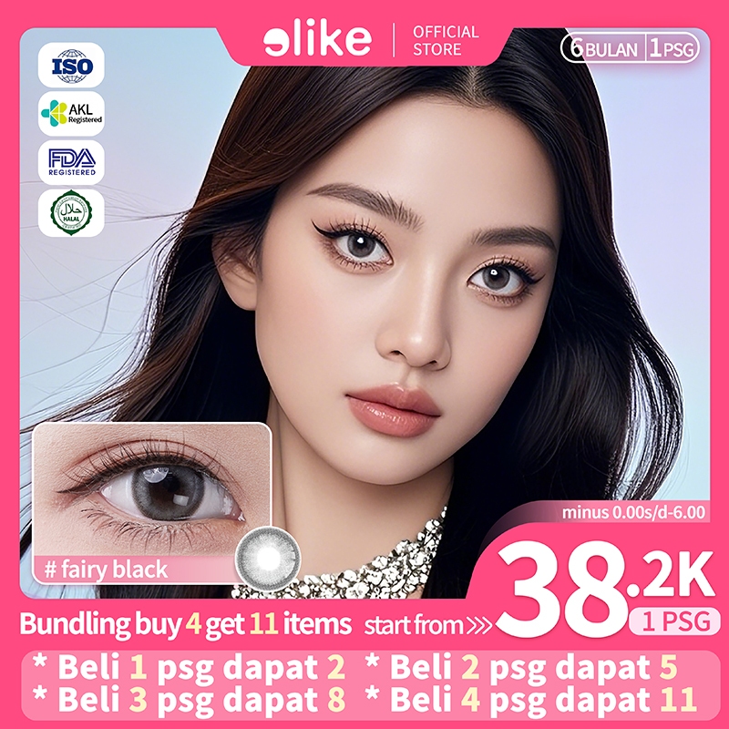 Jual Elike Fairy balck Contact lens 1 Pasang warna diameter 14.2 MM ...