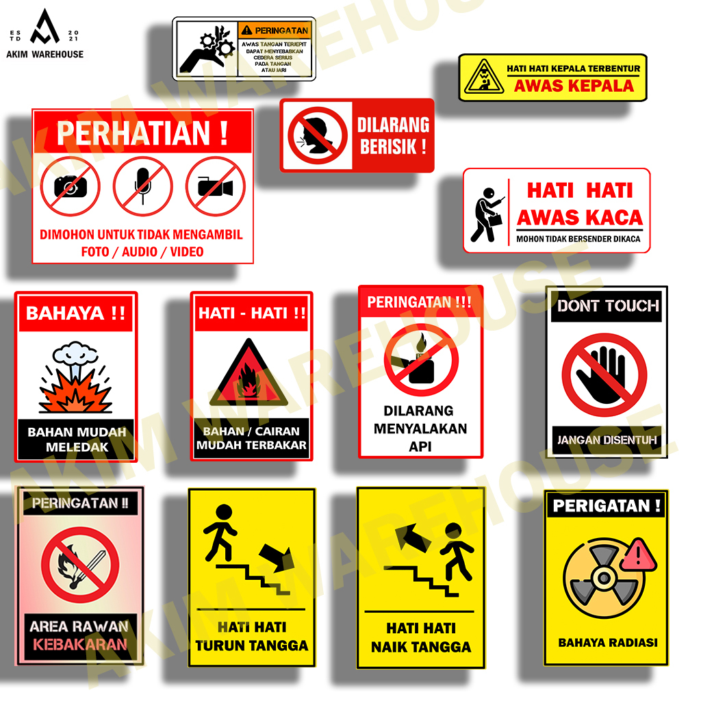 Jual Stiker Peringatan/ hati hati/larangan /bahaya kebakaran/api ...