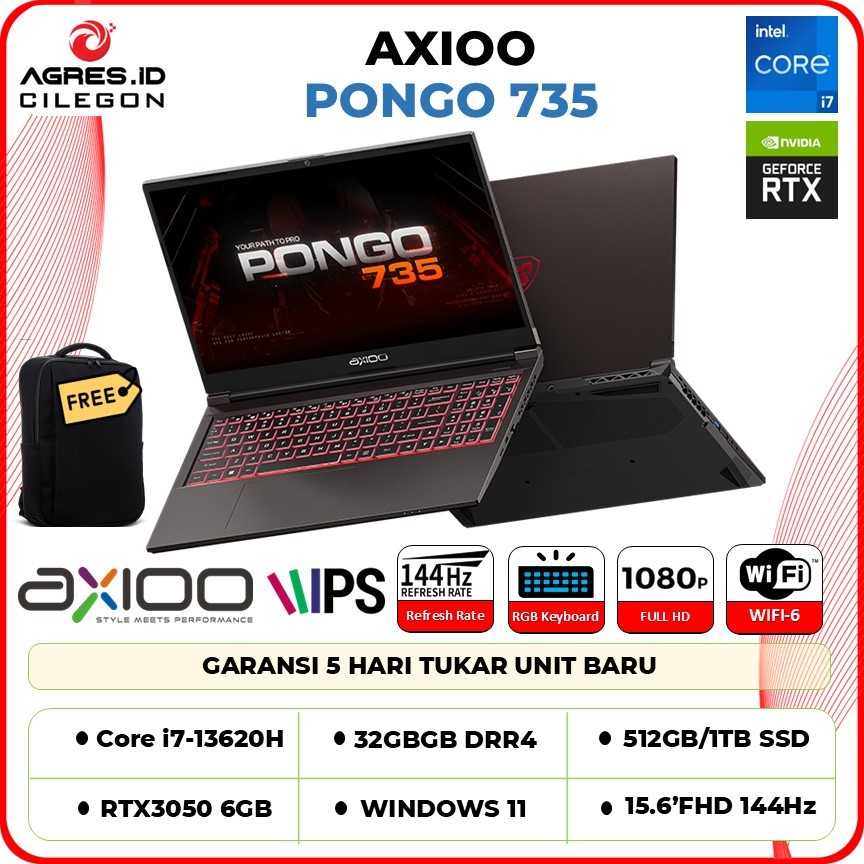 Jual Axioo Pongo 735 Intel Core i7-13620H RTX3050 6GB RAM 32GB 1TB SSD ...
