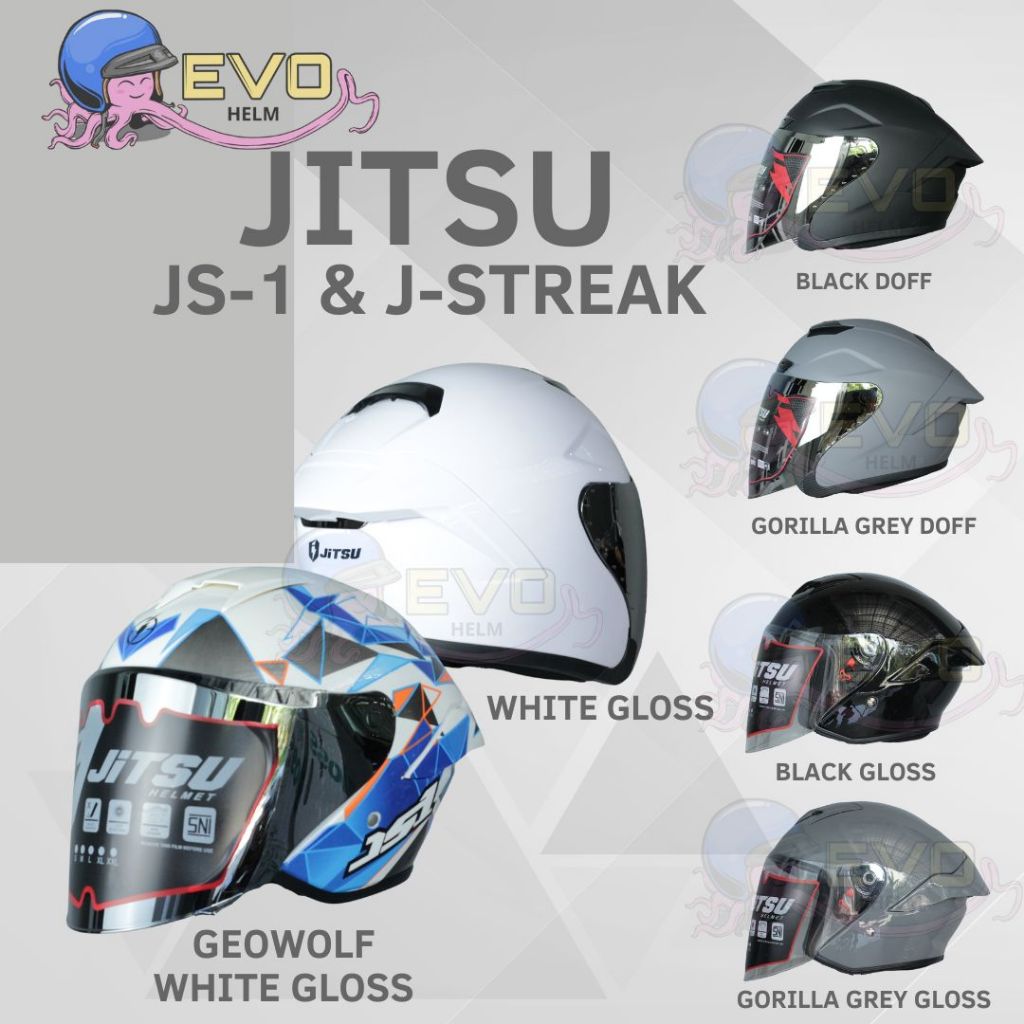 Jual HELM JITSU J-STRIKE & JITSU JS WARNA LENGKAP ORIGINAL, HELM HALF ...