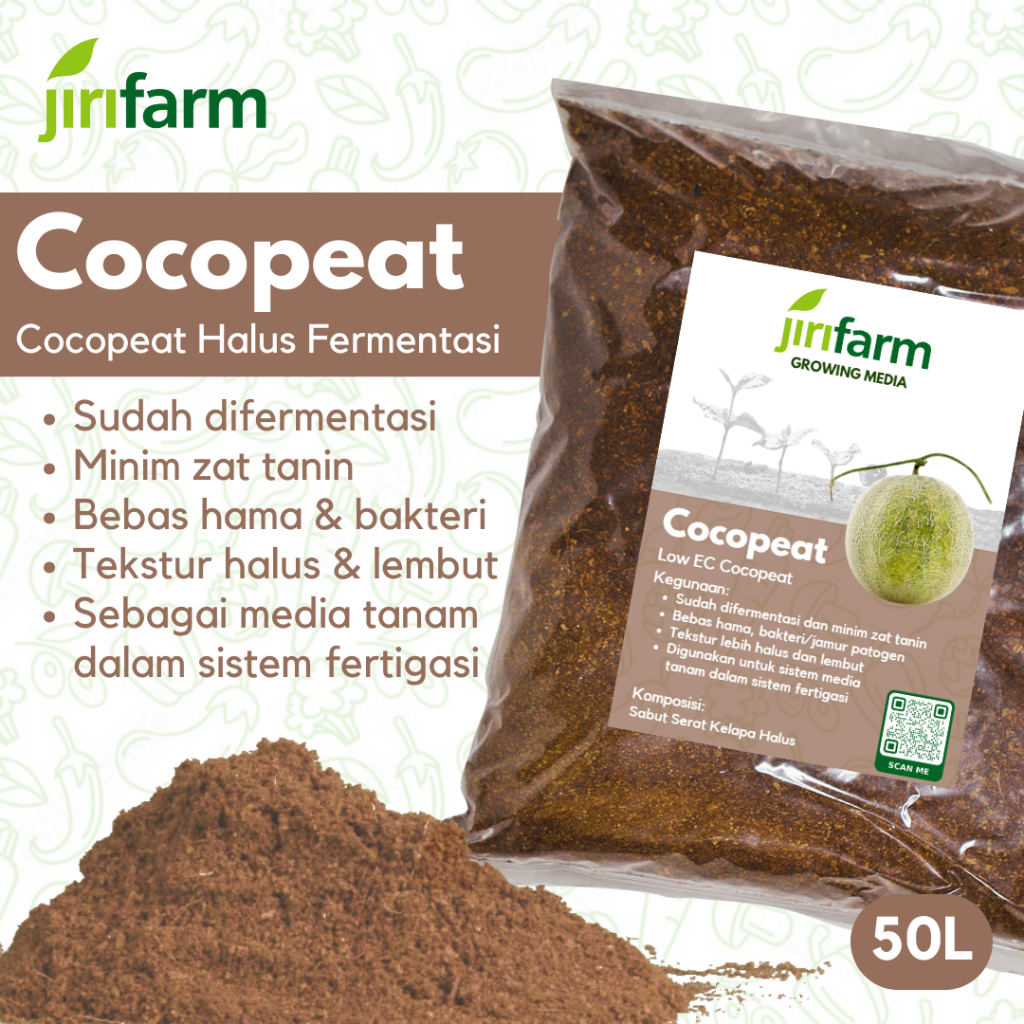 Jual JIRIFARM - Cocopeat Fermentasi 50 Liter / Serabut Kelapa Halus ...