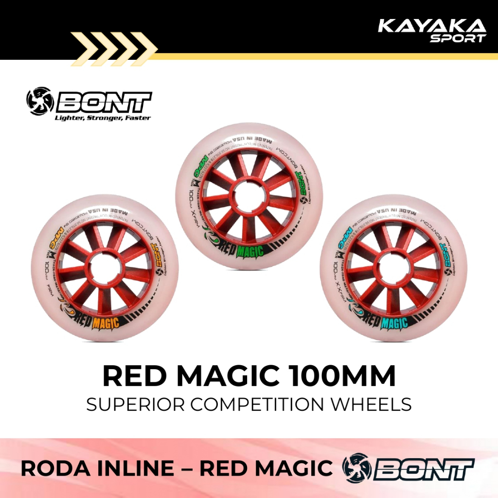 Jual BONT Inline Skate Wheel Sepatu Roda Speed - RED MAGIC RM 100mm ...