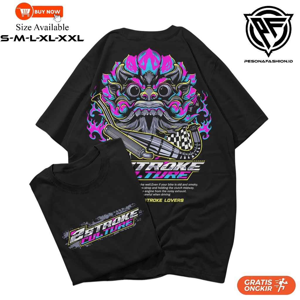 Jual Kaos Racing 2 Stroke Lover x Barong Culture Indonesia Series Baju Distro Motor Herex Two ...