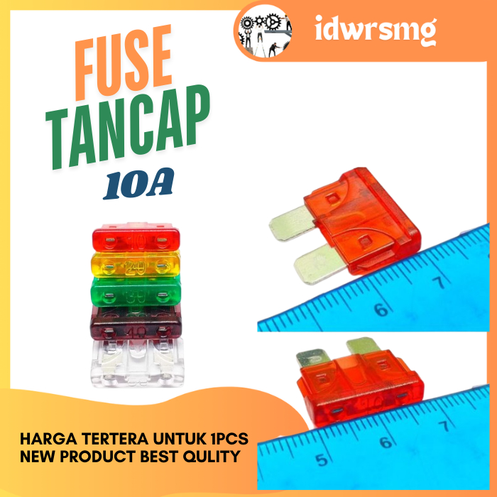 Jual Sekring Tancap Besar Fuse 10A 10a sekring mobil/inverter | Shopee ...