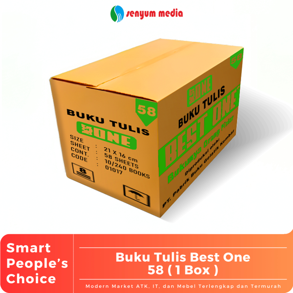 Jual Buku Tulis BEST ONE 58 Lembar (1 Box Isi 24 Pack / 240 Buku) (S ...