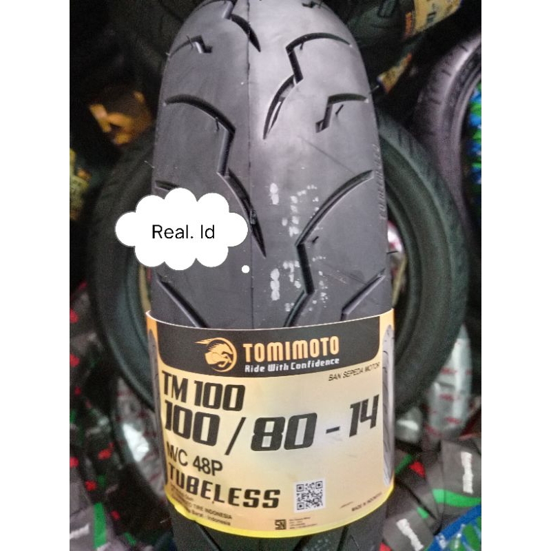 Jual (COD) Ban Tubeless TOMIMOTO TM100 100/80-14 untuk Vario 110/125 ...