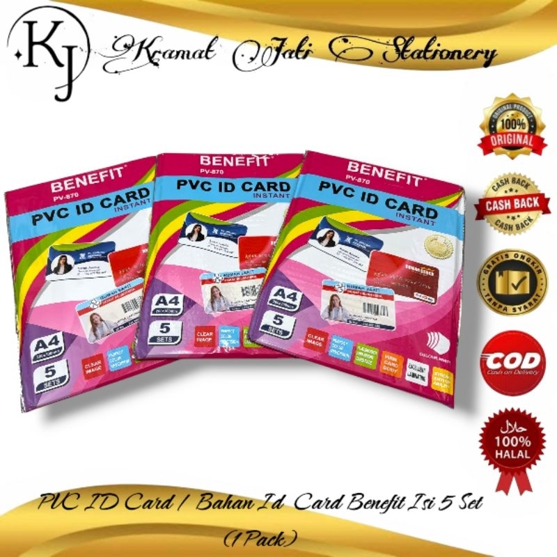 Jual Bahan Id Card/PVC Id Card Benefit Isi 5 Set (1 Pack) | Shopee ...