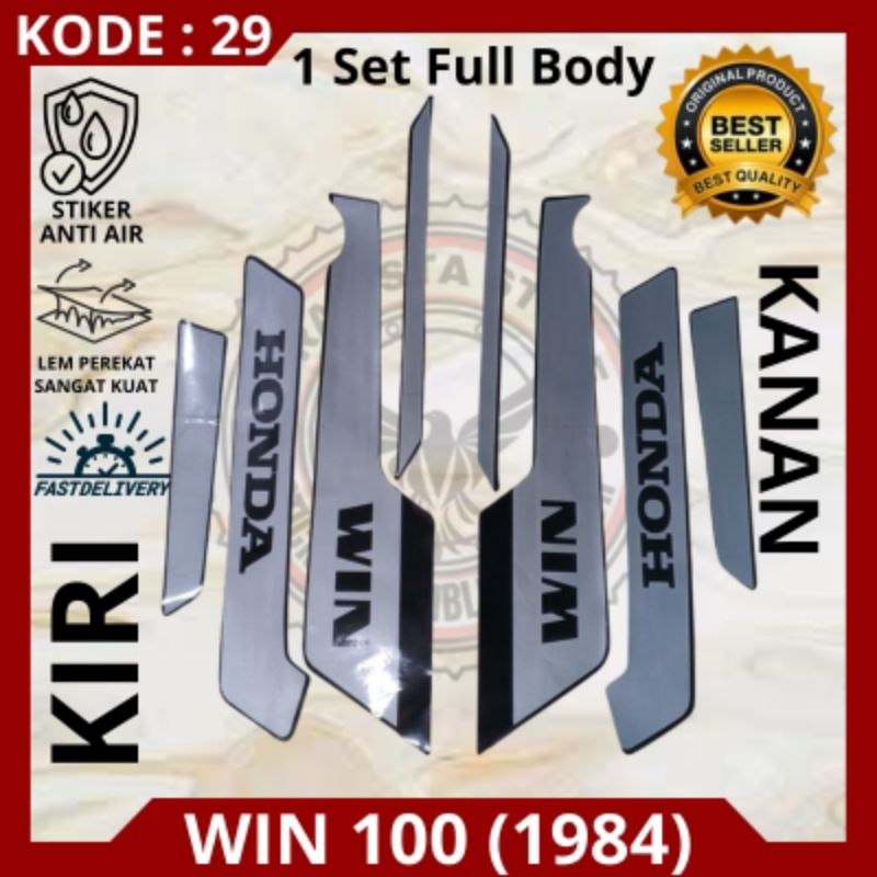 Jual Stiker/striping motor Honda win 100 tahun 1984/stiker Honda win ...