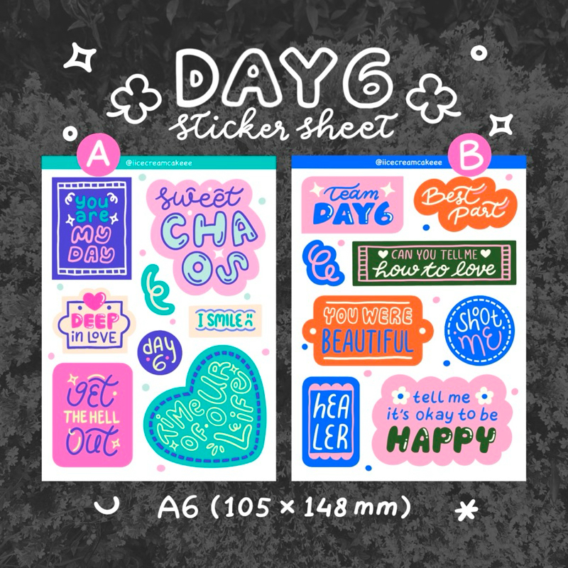 Jual DAY6 sticker sheet by iicecreamcakeee | Shopee Indonesia