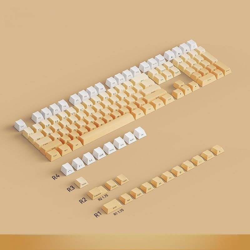 Jual Gradient PBT Keycaps Cherry Profile Side Printed - Sunset White to ...