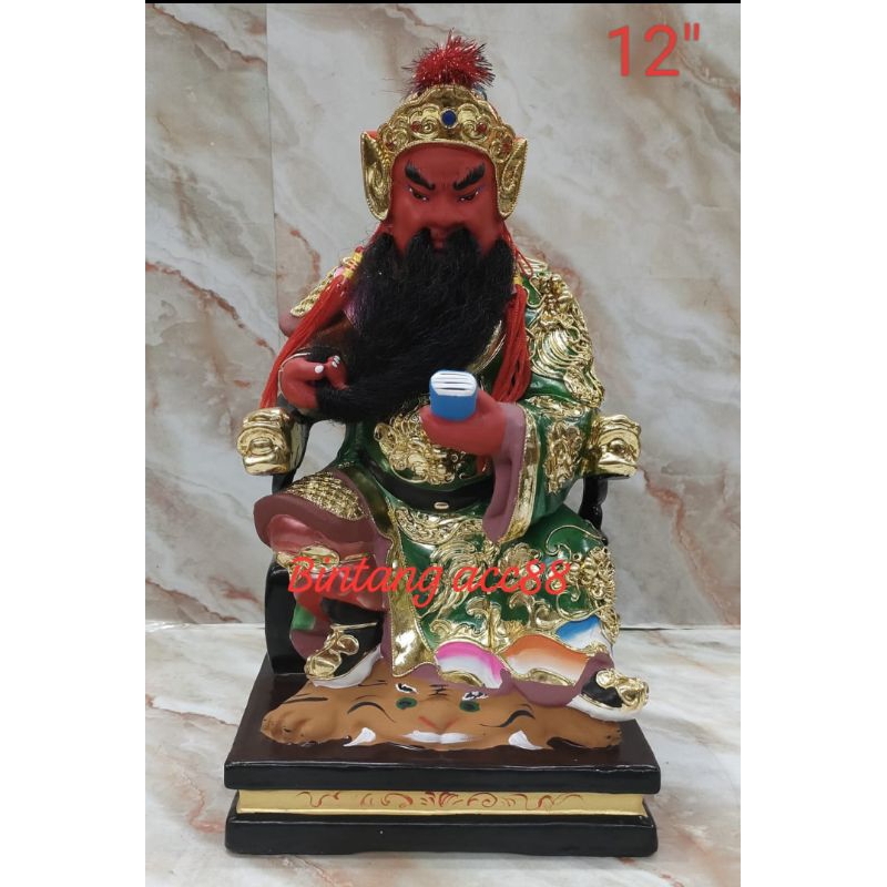 Jual patung dewa kwan kung / kwan kong / guan yu - kayu - 12inch ...