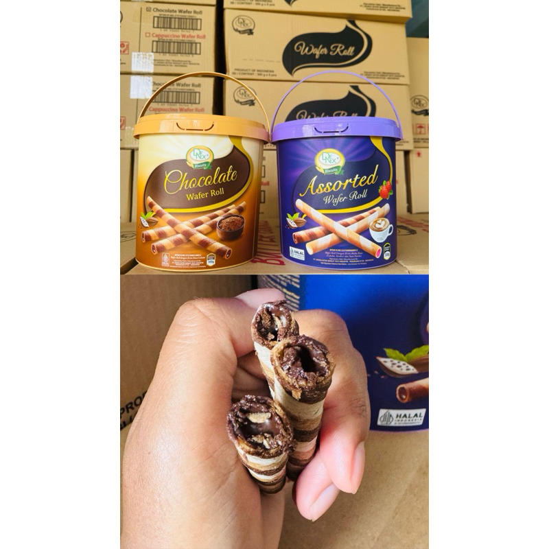 Jual Denex Wafer Roll Astor Double Coklat 300gr (1 Dus isi 6Kaleng) Exp ...
