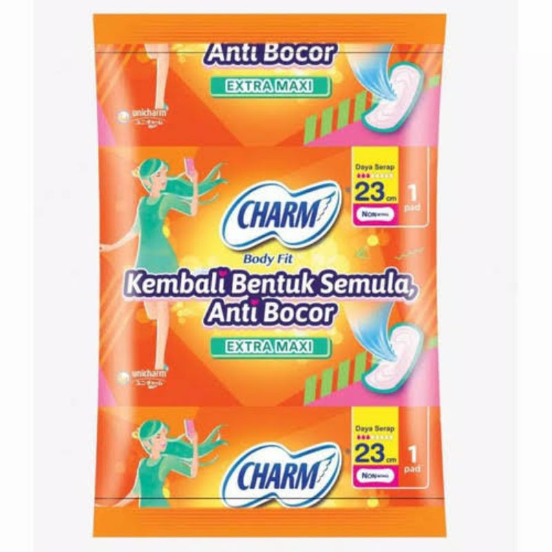 Jual Pembalut Charm Body Fit Extra Maxi 1pcs | Shopee Indonesia