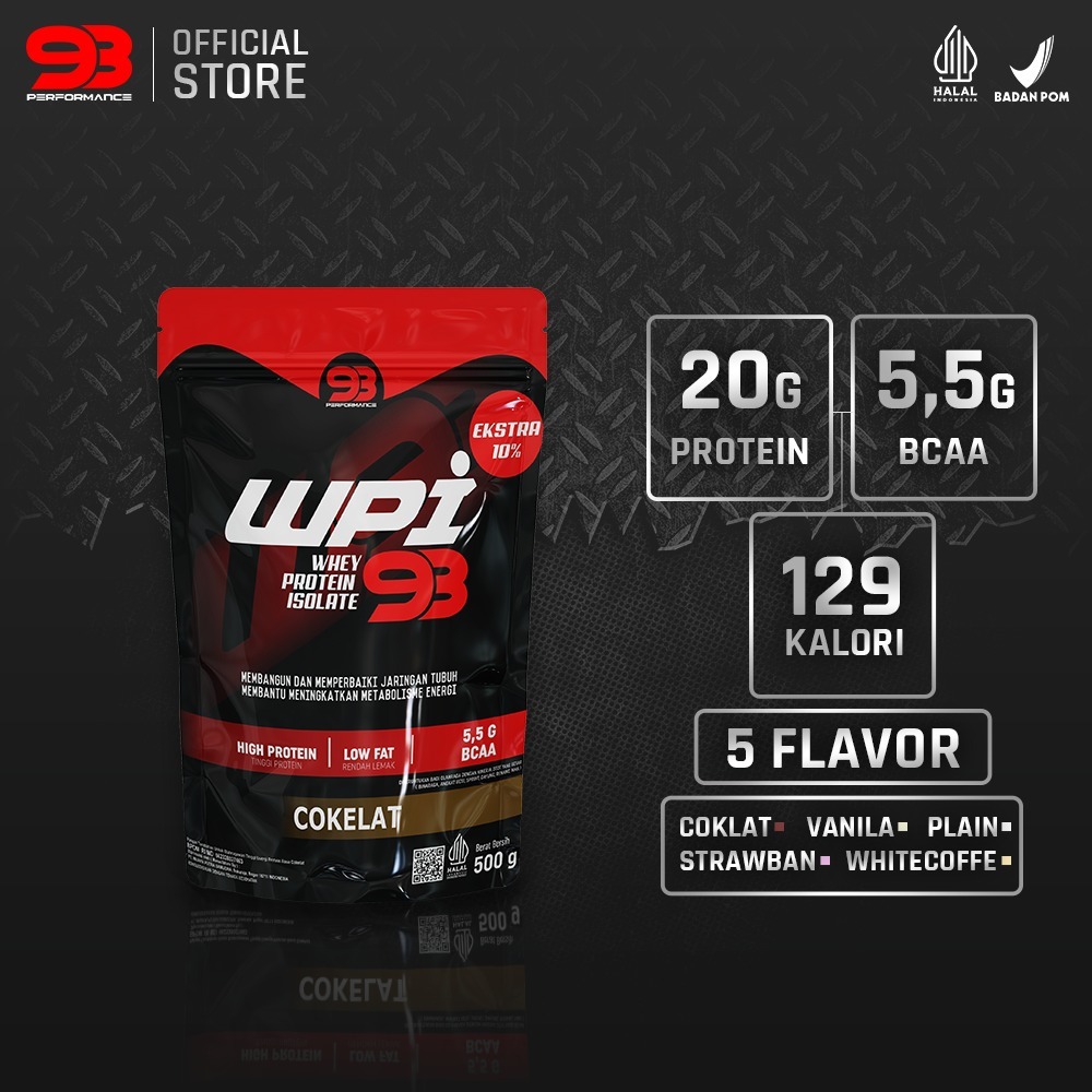 Jual 93 Performance - WPI 93 500g Whey Protein Isolate 500gr 1,1lbs rasa coklat | Shopee Indonesia