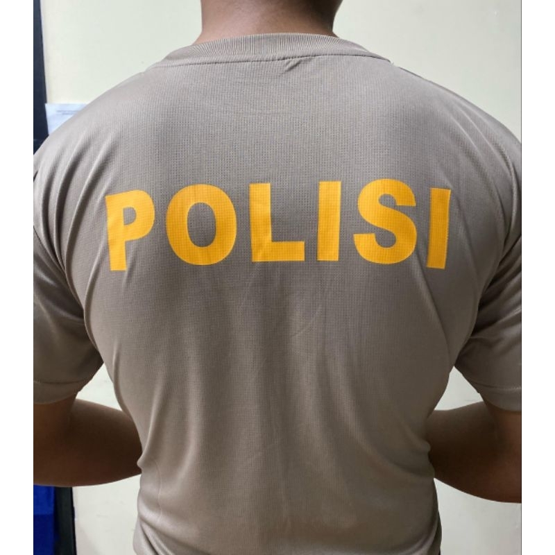Jual BAJU KAOS DALAM PDL COKLAT POLISI LOGO MABES DAN LOGO TRIBRATA ...