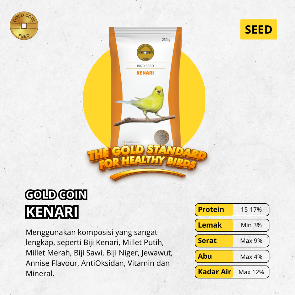 Jual GC KENARI, GOLD COIN KENARI 250GRAM , ORIGINAL, PAKAN BURUNG ...