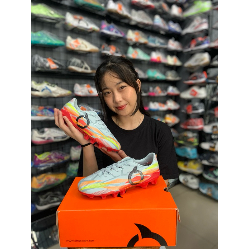 Jual Sepatu Bola ORTUSEIGHT Hyperion FG JR (Cloud Blue/Ortrange) ORIGINAL | Shopee Indonesia