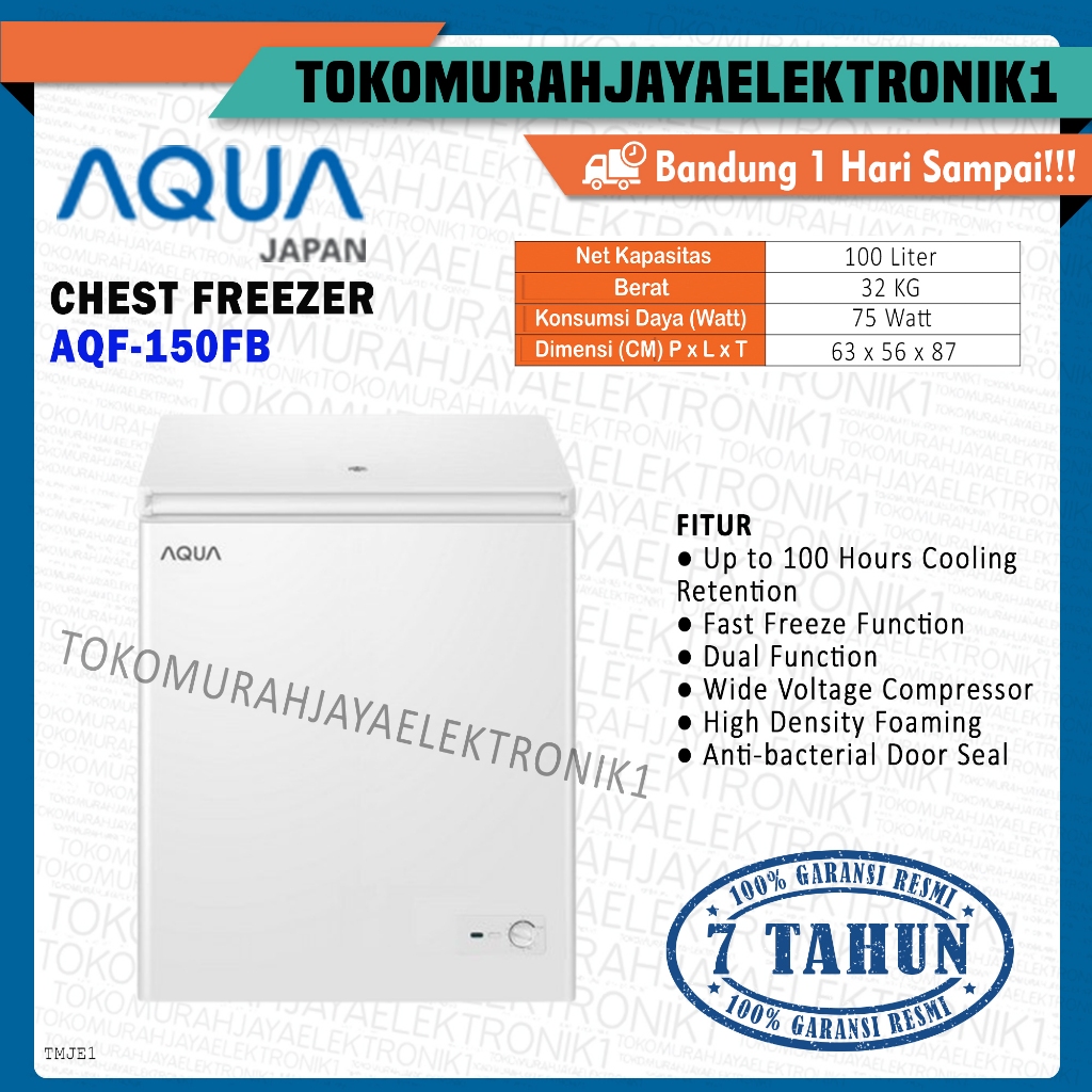 Jual Chest Freezer AQUA 142 Liter Cold Chain AQF-150FB Garansi Resmi ...