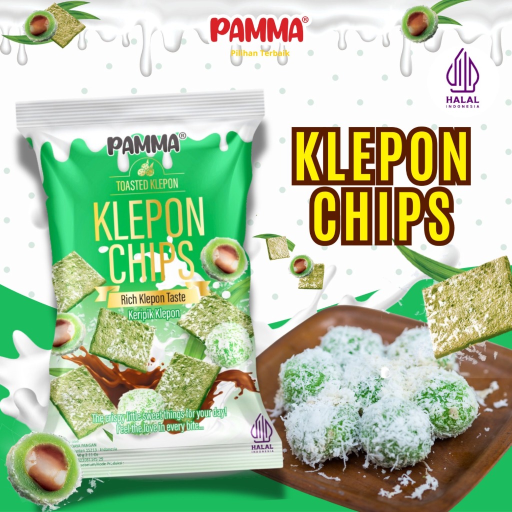Jual 【BARU】Pamma Klepon Chips 60g Pack MANIS & RENYAH, Keripik Klepon ...