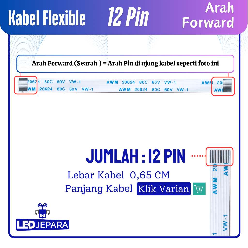 Jual Kabel Flexible Touchpad Acer 12 Pin Lebar 0,65 CM FORWARD Kabel Flexible Laptop ASUS K53S ...